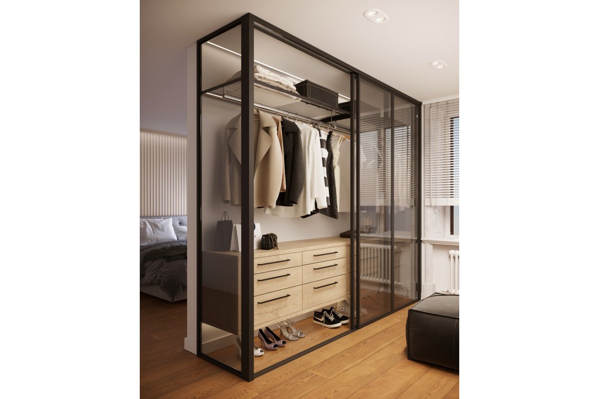 GTV AXIS PRO drawer H=84, L=550, soft-close, side with glass, white - GTV