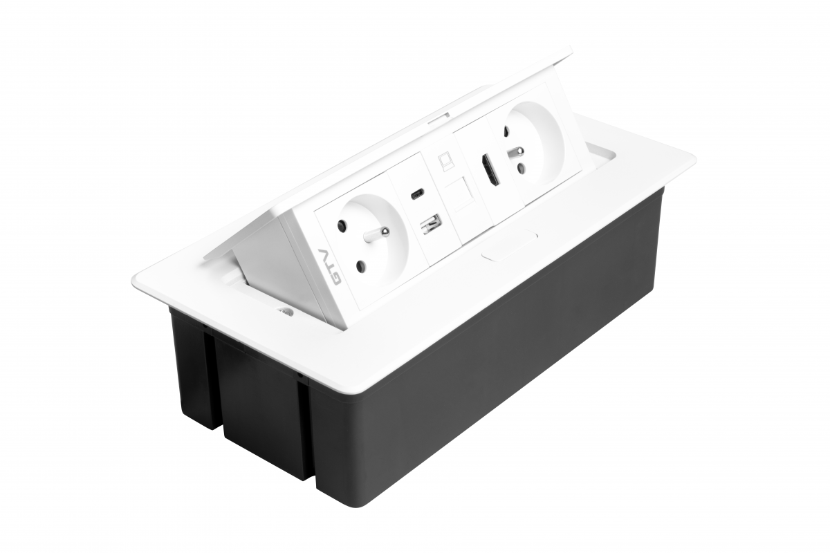 MULTISOFT furniture socket 2x Socket with Earthing, USB A+C, RJ45, HDMI ...